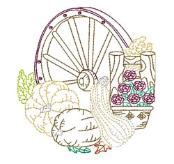 Fall Wagon Wheel Embroidery Design | EmbroideryDesigns.com