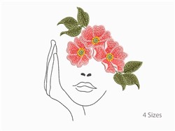 Flower Lady Embroidery Design | EmbroideryDesigns.com