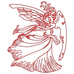 Redwork Angel Embroidery Design | EmbroideryDesigns.com