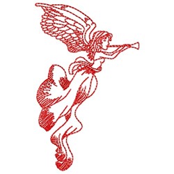 Redwork Angel Embroidery Design | EmbroideryDesigns.com