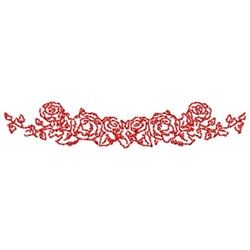 Redwork Roses Border Embroidery Design | EmbroideryDesigns.com