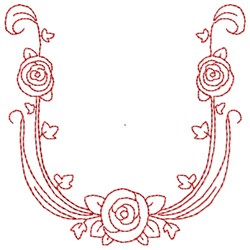 Redwork Roses Embroidery Design | EmbroideryDesigns.com