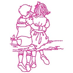 Redwork Children Embroidery Design | EmbroideryDesigns.com