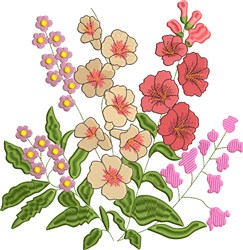 Spring Flowers Embroidery Design | EmbroideryDesigns.com