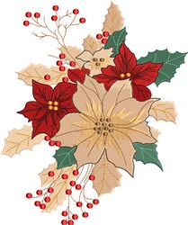 Poinsettias Embroidery Design | EmbroideryDesigns.com