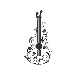 Swirl Guitar Embroidery Design | EmbroideryDesigns.com