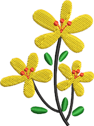 Yellow Flowers Embroidery Design | EmbroideryDesigns.com