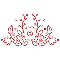 Redwork Flowers Embroidery Design | EmbroideryDesigns.com