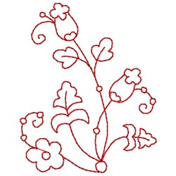 Redwork Flowers Embroidery Design | EmbroideryDesigns.com