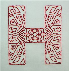 Redwork Letter h Embroidery Design | EmbroideryDesigns.com