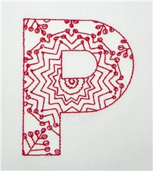 Redwork Letter P Embroidery Design | EmbroideryDesigns.com