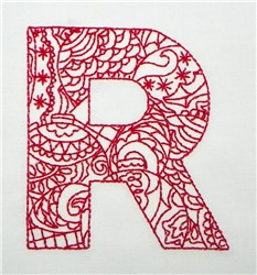 Redwork Letter R Embroidery Design | EmbroideryDesigns.com