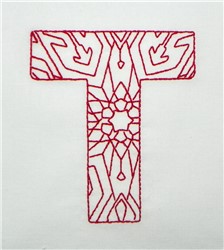 Redwork Letter T Embroidery Design | EmbroideryDesigns.com