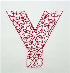Redwork Letter Y Embroidery Design | EmbroideryDesigns.com