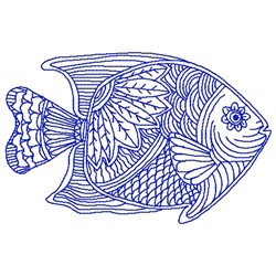 Floral Fish Embroidery Design | EmbroideryDesigns.com