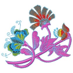 Art Deco Floral Bouquet Embroidery Design | EmbroideryDesigns.com