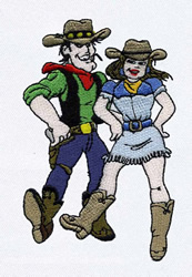 Line Dancing Embroidery Design | EmbroideryDesigns.com