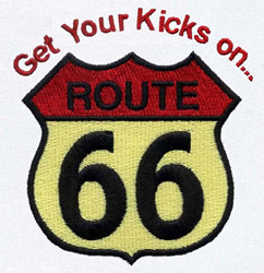 Route 66 Embroidery Design | EmbroideryDesigns.com