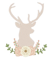 Floral Buck Embroidery Design | EmbroideryDesigns.com
