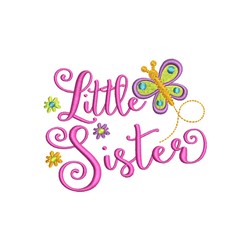 Little Sister Butterfly Embroidery Design | EmbroideryDesigns.com