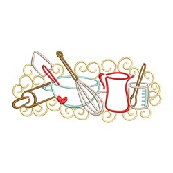 Kitchen Scroll Embroidery Design | EmbroideryDesigns.com