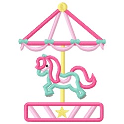 Carousel Applique Embroidery Design | EmbroideryDesigns.com