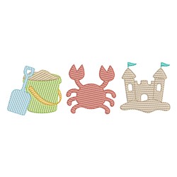 Sketch Fill Beach Decor Embroidery Design | EmbroideryDesigns.com