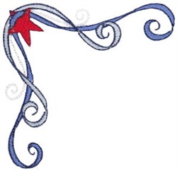 Patriotic Ribbon Corner Embroidery Design | EmbroideryDesigns.com