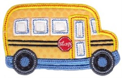 Applique School Bus Embroidery Design | EmbroideryDesigns.com