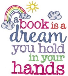 Book Is A Dream Embroidery Design | EmbroideryDesigns.com