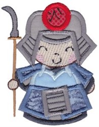 Kokeshi Samurai Embroidery Design | EmbroideryDesigns.com