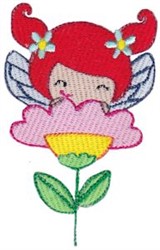 Fairy Girl & Flower Embroidery Design | EmbroideryDesigns.com