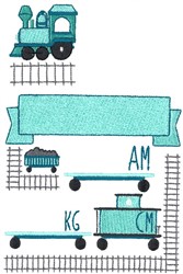 Train Birth Announcement Metric AM Embroidery Design ...