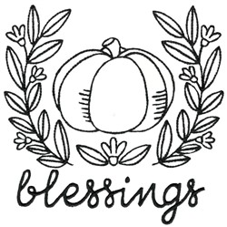 Pumpkin Blessings Embroidery Design | EmbroideryDesigns.com