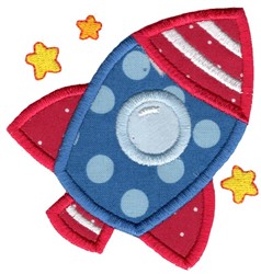 Applique Space Rocket Embroidery Design | EmbroideryDesigns.com