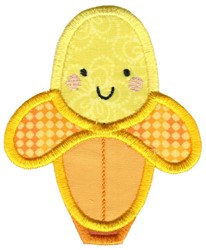 Applique Peeled Banana Embroidery Design | EmbroideryDesigns.com