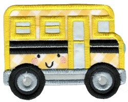 Applique School Bus Embroidery Design | EmbroideryDesigns.com