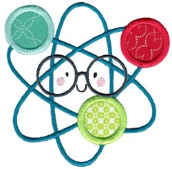Applique Glasses Atom Embroidery Design | EmbroideryDesigns.com