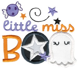 Little Miss Boo Embroidery Design | EmbroideryDesigns.com