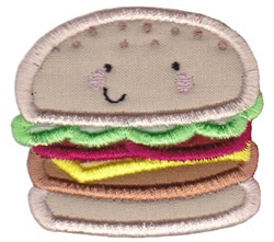 Applique Hamburger Embroidery Design | EmbroideryDesigns.com