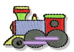 Mini Train Engine Embroidery Design | EmbroideryDesigns.com
