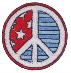 Patriotic Mini Peace Sign Embroidery Design | EmbroideryDesigns.com