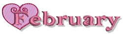 The Month Of February Embroidery Design | EmbroideryDesigns.com