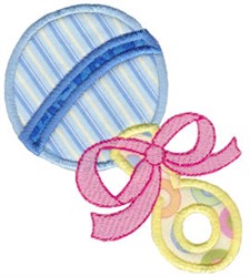 Baby Rattle Applique Embroidery Design | EmbroideryDesigns.com