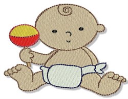 Baby & Rattle Embroidery Design | EmbroideryDesigns.com
