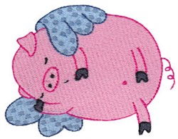 Sleepy Flying Pig Embroidery Design | EmbroideryDesigns.com