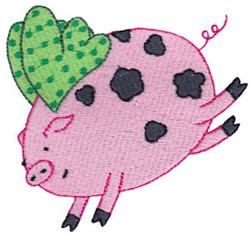 Flying Pig Embroidery Design | EmbroideryDesigns.com