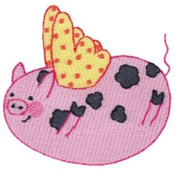Falling Flying Pig Embroidery Design | EmbroideryDesigns.com