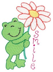 Froggy & Daisy Embroidery Design | EmbroideryDesigns.com