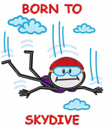 Born To Skydive Embroidery Design | EmbroideryDesigns.com